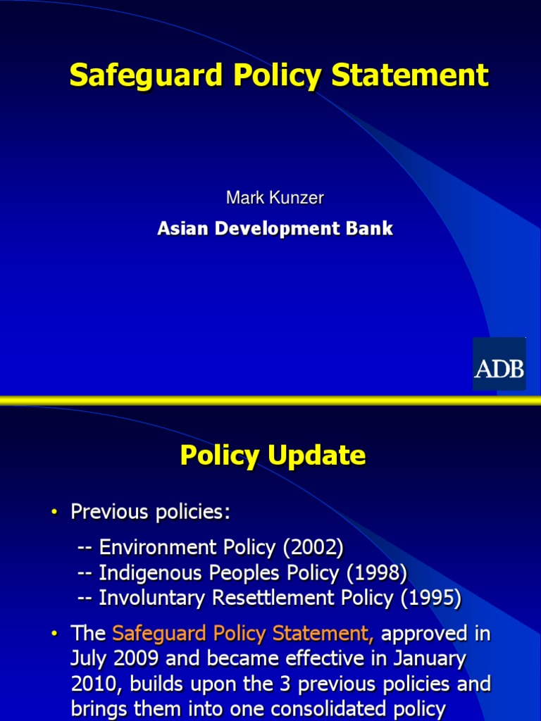 ADB Safeguard Policy Statement Overview | PDF | Asian Development Bank ...