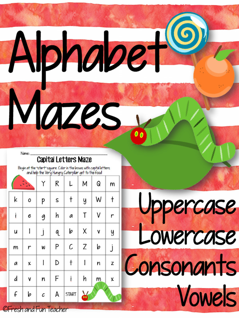 Alphabet Mazes: Uppercase Lowercase Consonants Vowels | PDF | Consonant ...