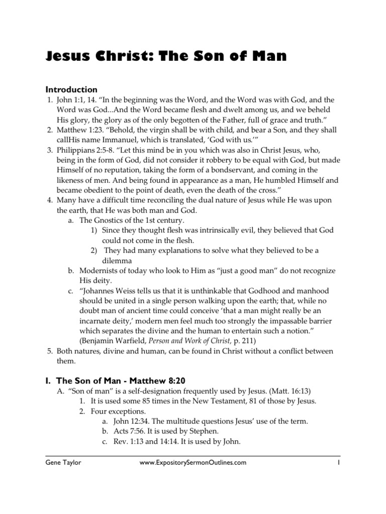 Understanding Jesus as Son of Man | PDF | Jesus | Religious Belief And ...