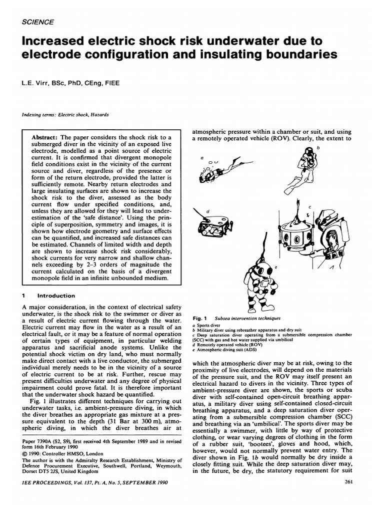 Increased Electric Shock Risk Underwater Due To Electrode Configuration ...
