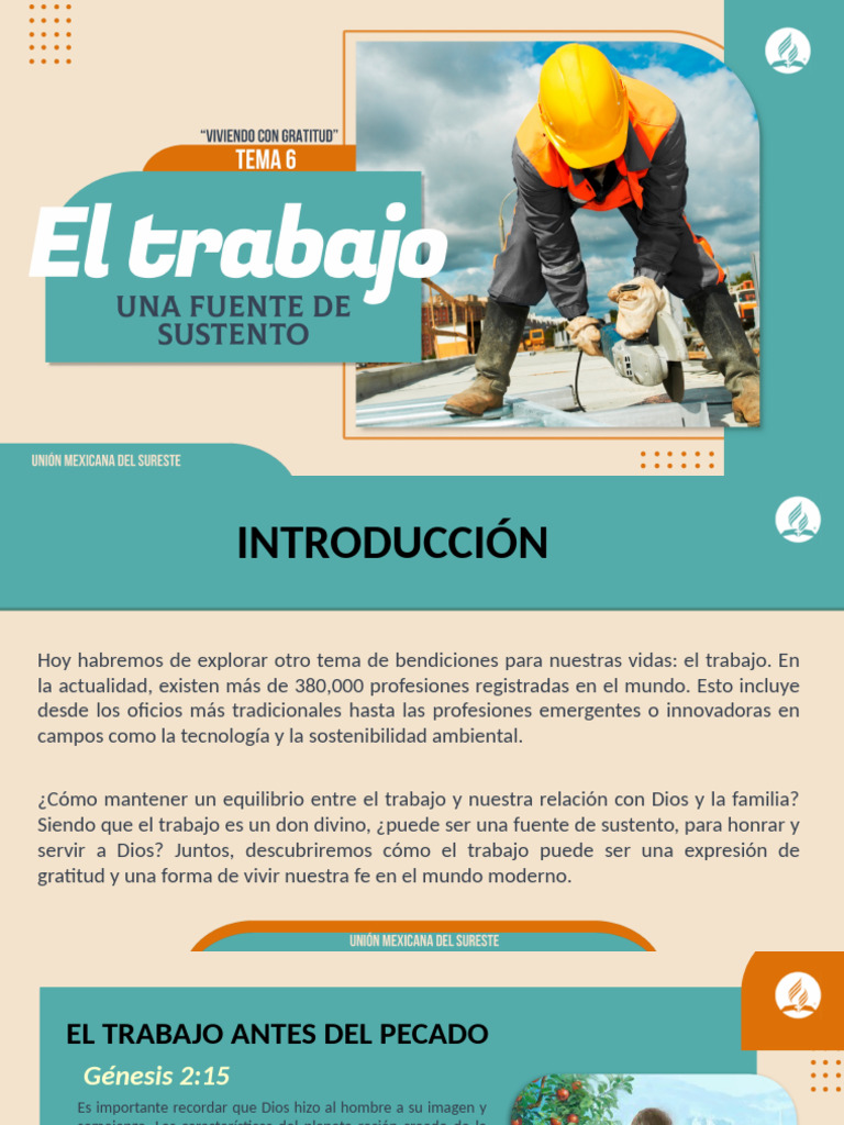 6 El Trabajo Una Fuente de Sustento y Un Regalo de Dios | PDF | Pecado ...