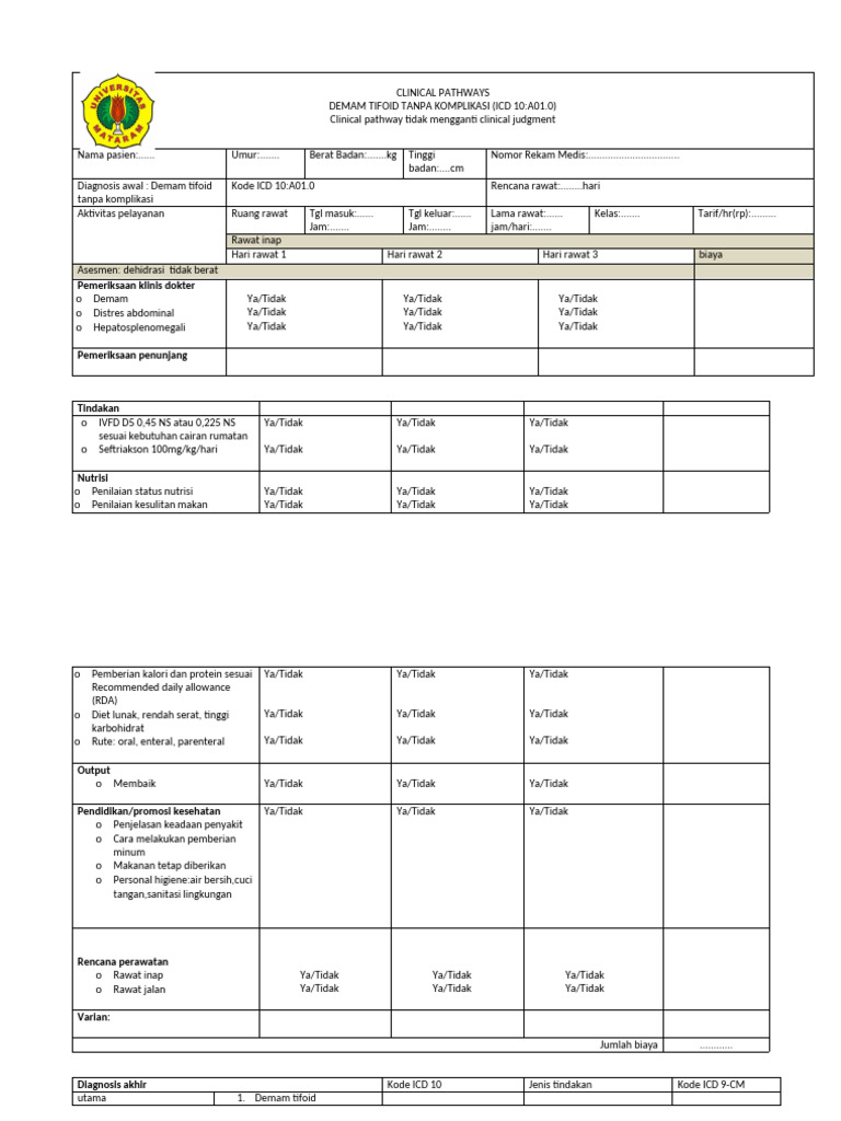 Kode ICD 10 untuk Demam Tifoid | PDF