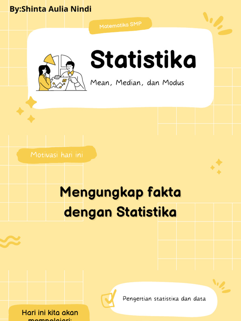 Statistika SMP Presentasi Matematika Kuning Putih Ceria Ilustratif - 20250524 - 211311 - 0000 | PDF