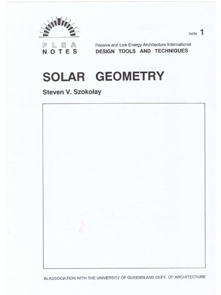 Plea Note 1 Solar Geometry | PDF | Sine | Trigonometric Functions
