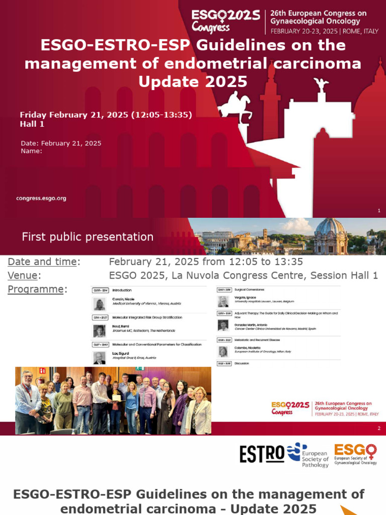 2025 ESGO-ESTRO-ESP Guidelines Def - Endometrial Cancer Update 2025 ...