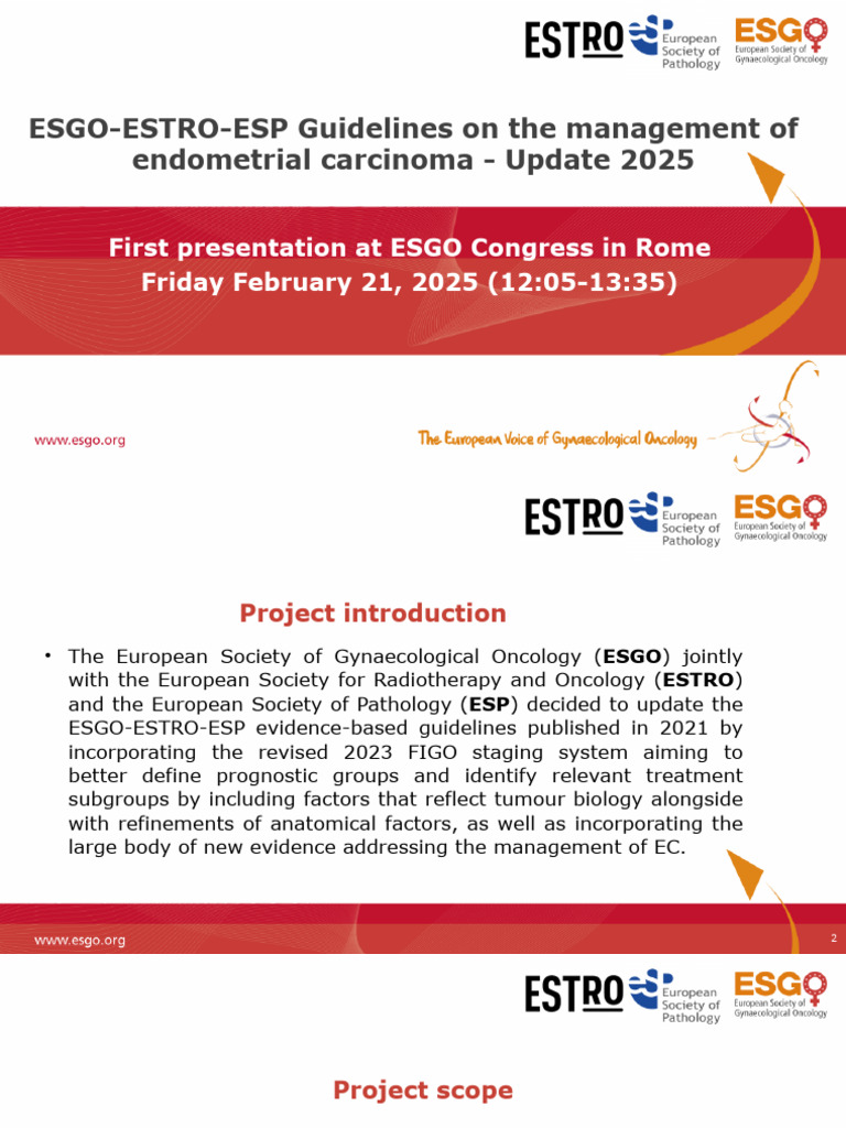 ESGO Guidelines for Endometrial Cancer 2025 | PDF | Oncology | Health ...