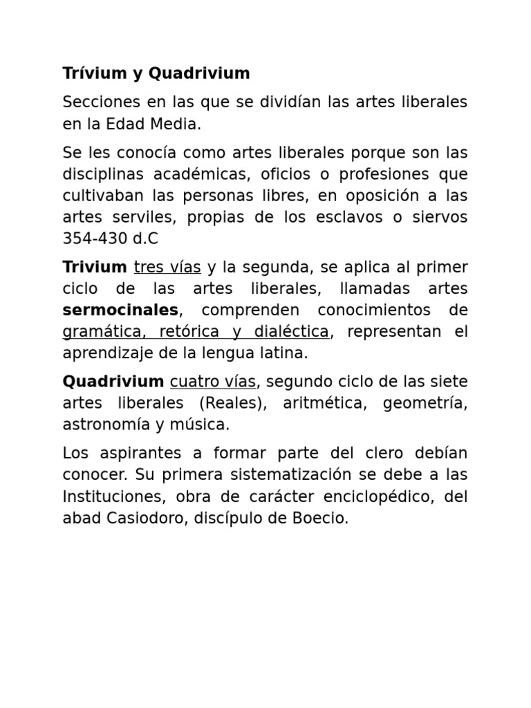 Trívium y Quadrivium | PDF
