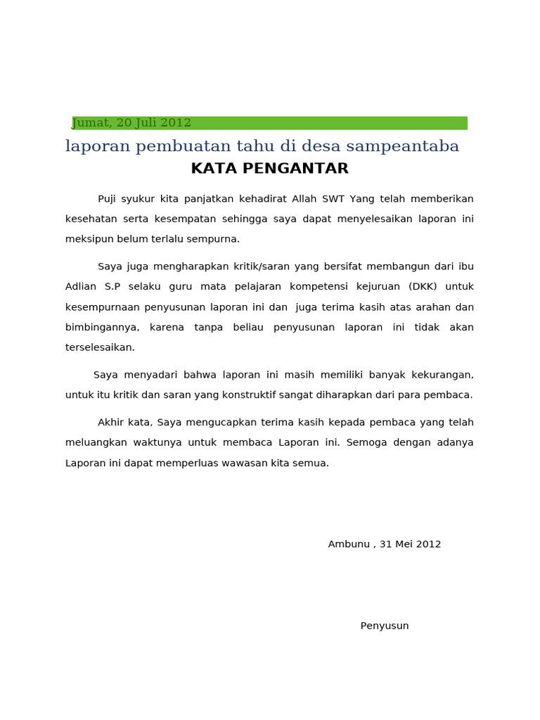 Contoh Laporan | PDF