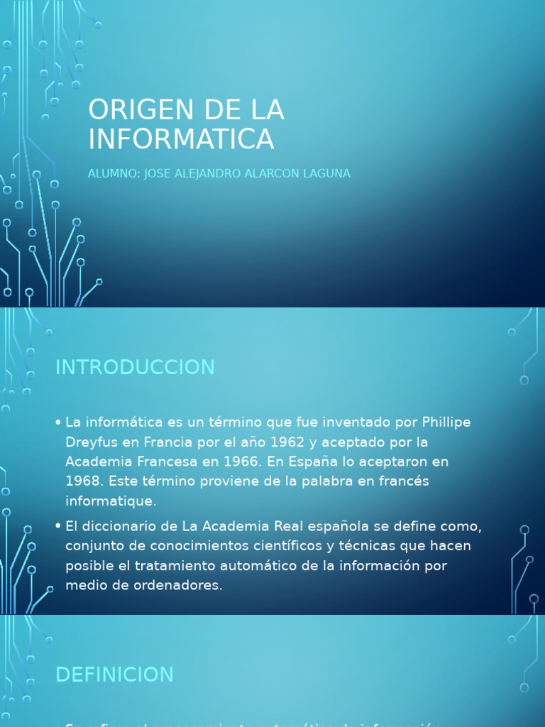 Origen de La Informatica | PDF | Informática | Ingeniería Informática