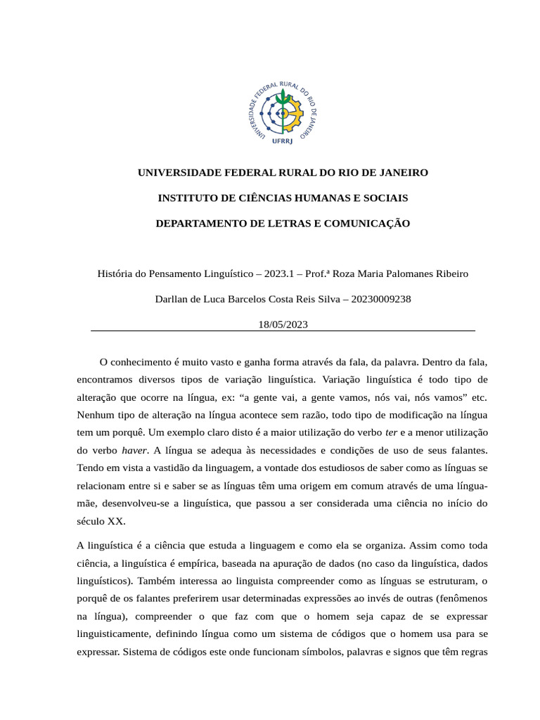 Darl Lan 20230009238 | PDF | Linguística | Linguagem natural