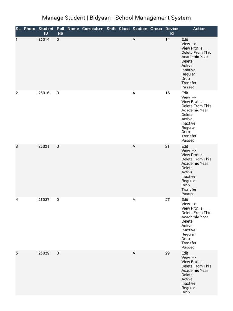Manage Student Bidyaan - School Management System | PDF