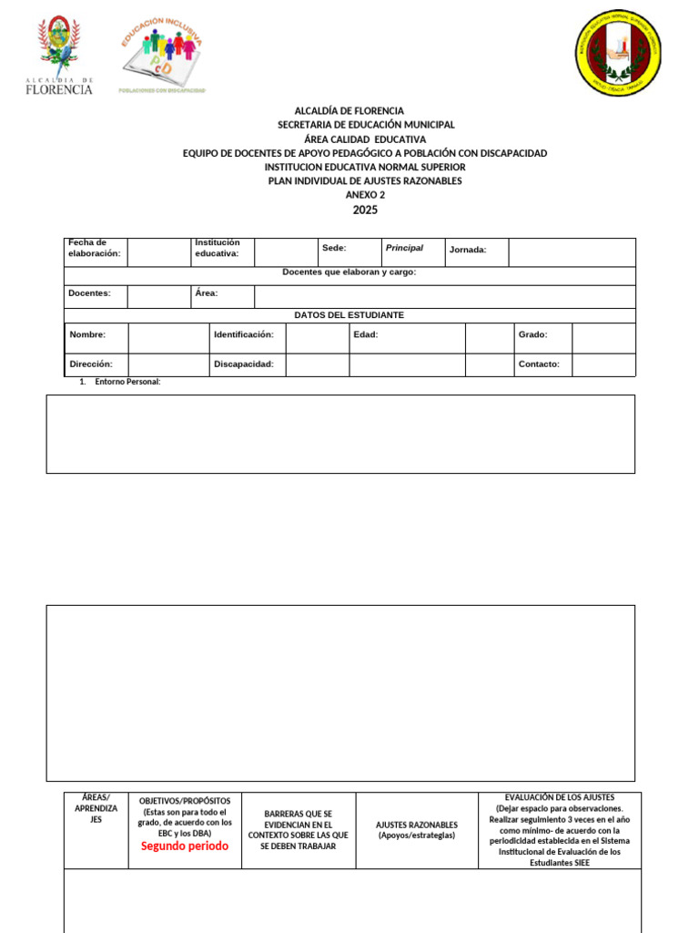 Formato Piar Editable 2025 | PDF | Educación de la primera infancia ...