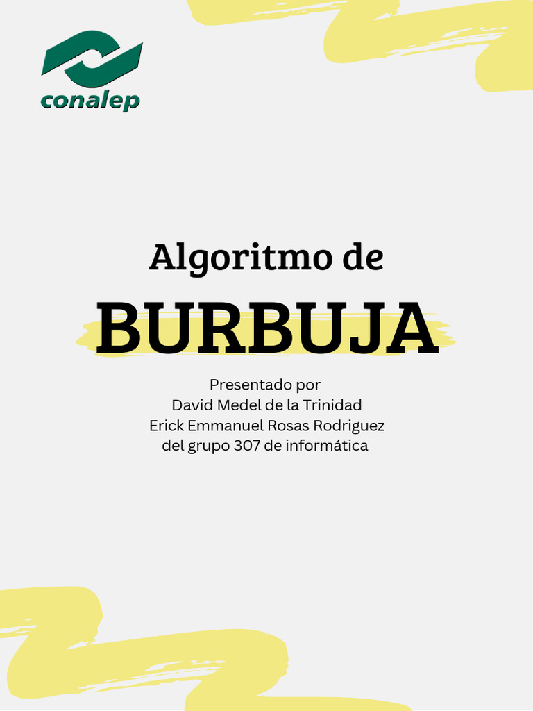 Algoritmo de Burbuja Ejercicios | PDF