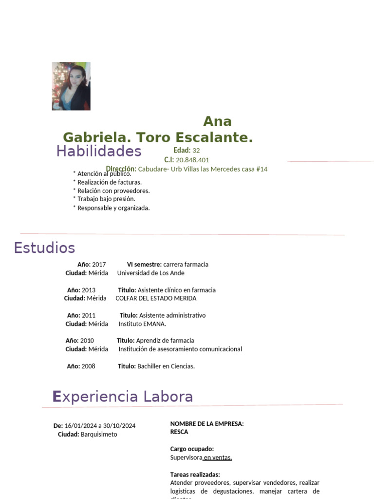 Curriculum Gabriela 2 Nuevo | PDF