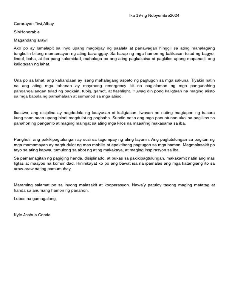 Liham Panawagan | PDF