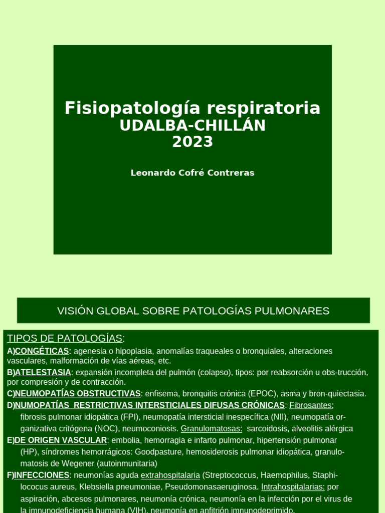 Patologías respiratorias (1) | PDF | Tos | Pulmón
