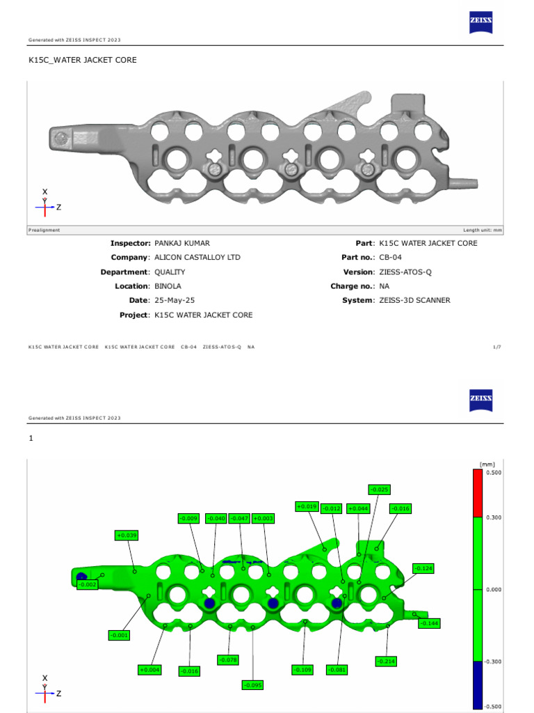 K15C Water Jacket Core Inspection | PDF