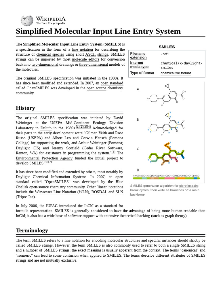 (00-Wiki) Simplified Molecular Input Line Entry System (2024!10!26 ...