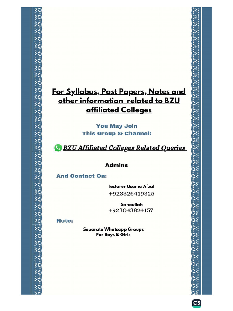 Past Papers BS Chemistry 1st Semester (23-27) | PDF