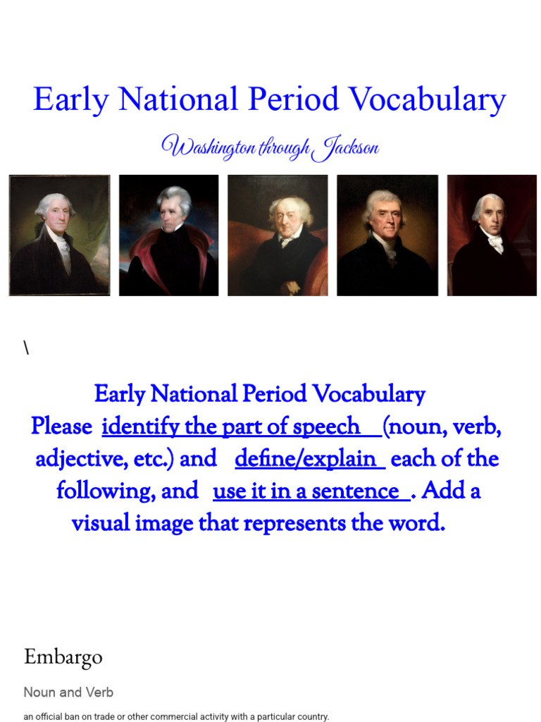 Syed Muhammad Haqan Ali Shah - Early National Period Vocabulary | PDF