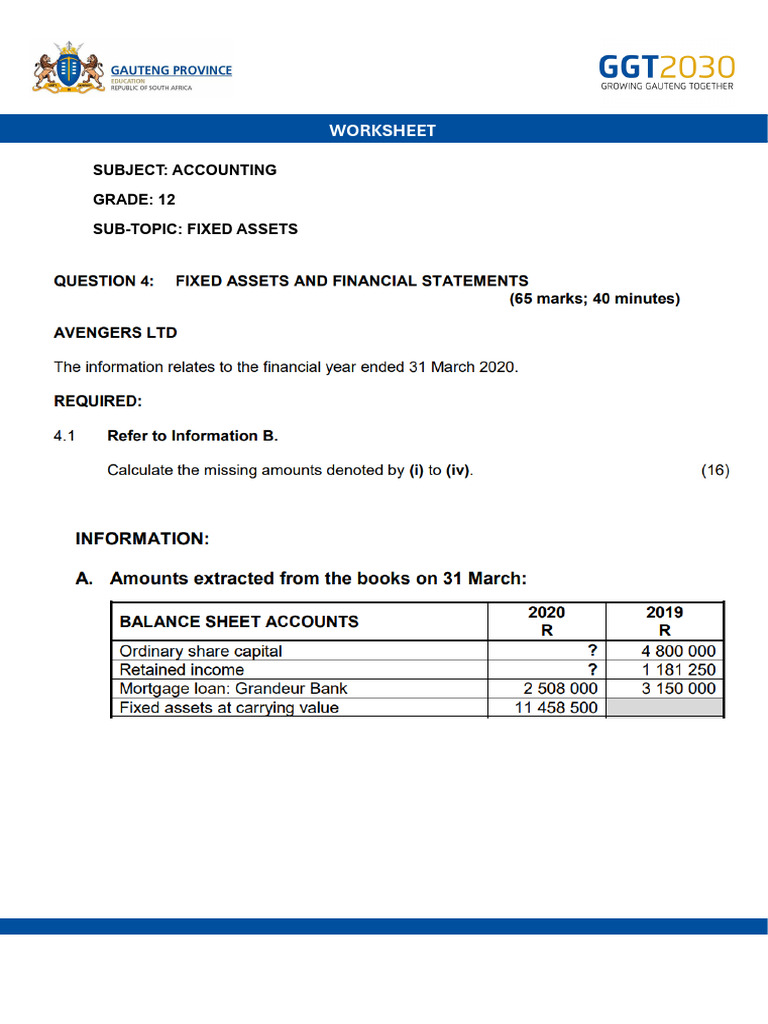 Jit Worksheet Fixed Assets | PDF