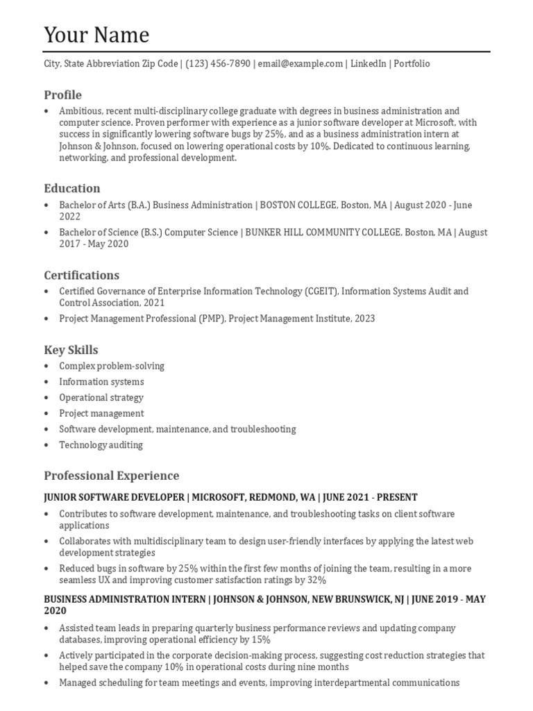 Recent College Graduate Resume Template and Examples | PDF