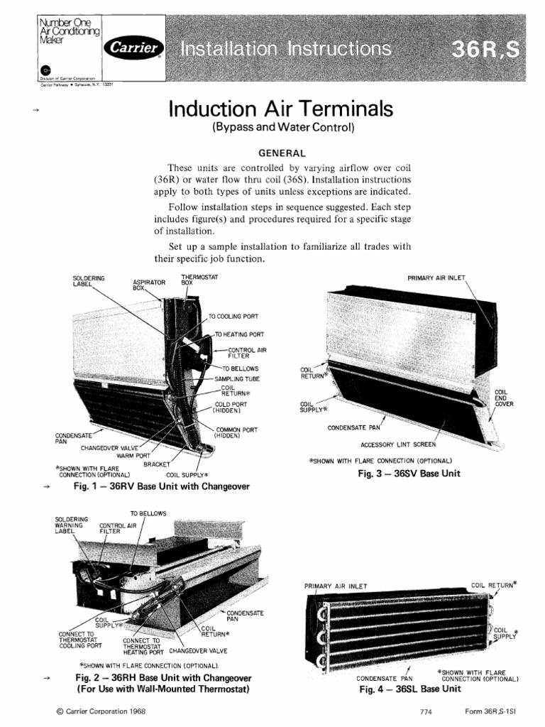 Carrier Induction Air Terminals 36R & S | PDF
