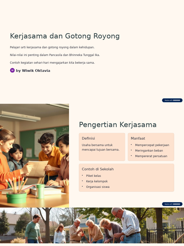 Presentasi Kerjasama Dan Gotong Royong | PDF