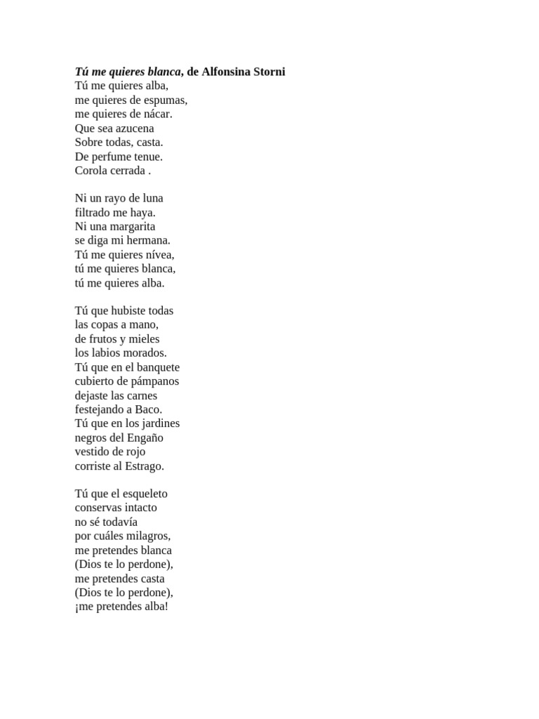 Tú Me Quieres Blanca | PDF