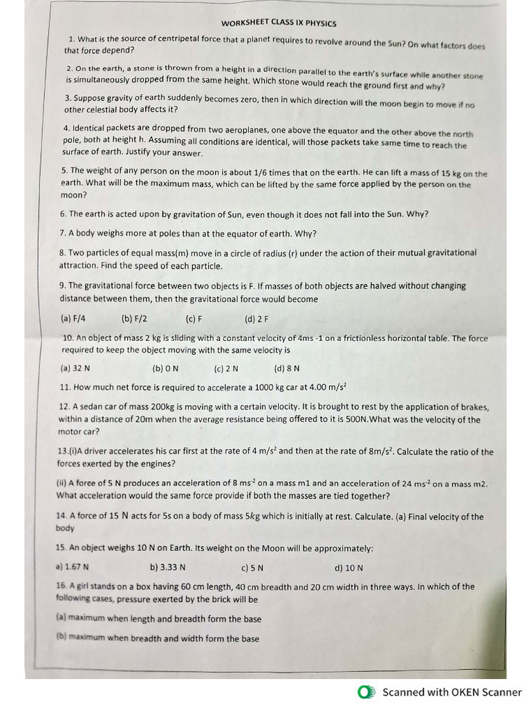 Physics Question | PDF