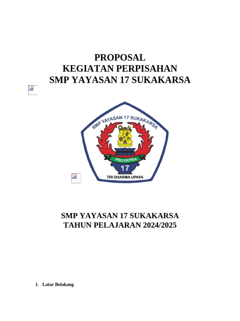 Proposal Kegiatan Perpisahan SMP 17 | PDF