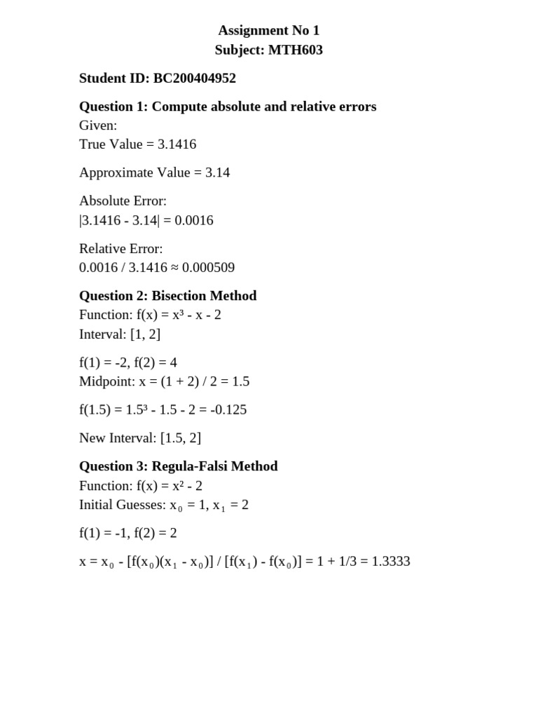 Spring 2025 - MTH603 - 1 - BC200404952 | PDF