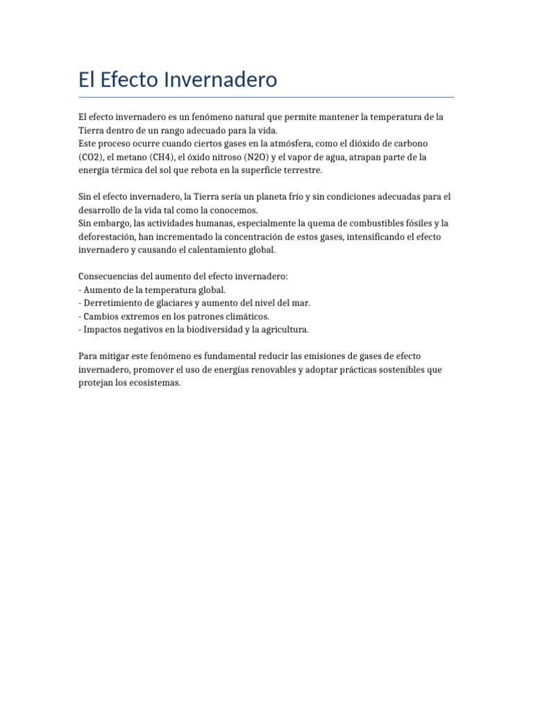 Efecto Invernadero | PDF