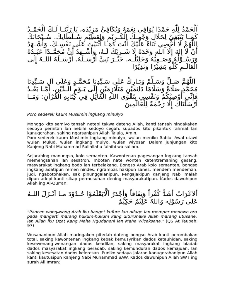 1 - Khutbah Jum'ah Maulid Nabi | PDF