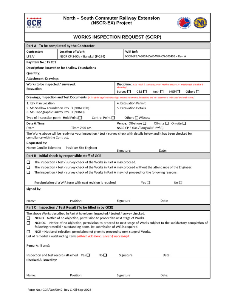 NSCR-LFBJV-S03A-ZWD-WIR-CN-000453 Rev. A | PDF