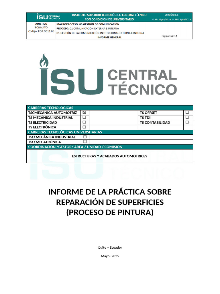 Informe de Proceso | PDF | Pintar | Pinturas