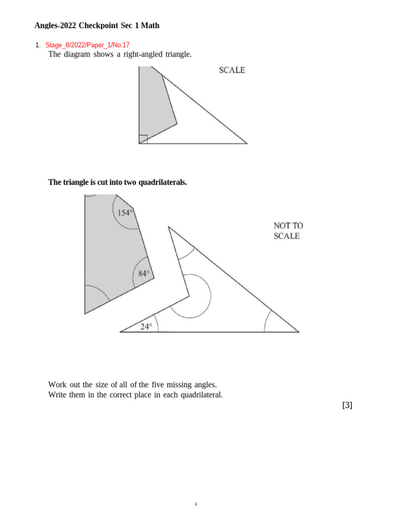 1 Angles Checkpoint Y9 Progression Math | PDF