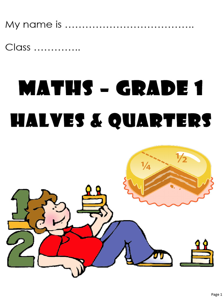 Halves and Quarters Worksheet for Grade 1 | PDF