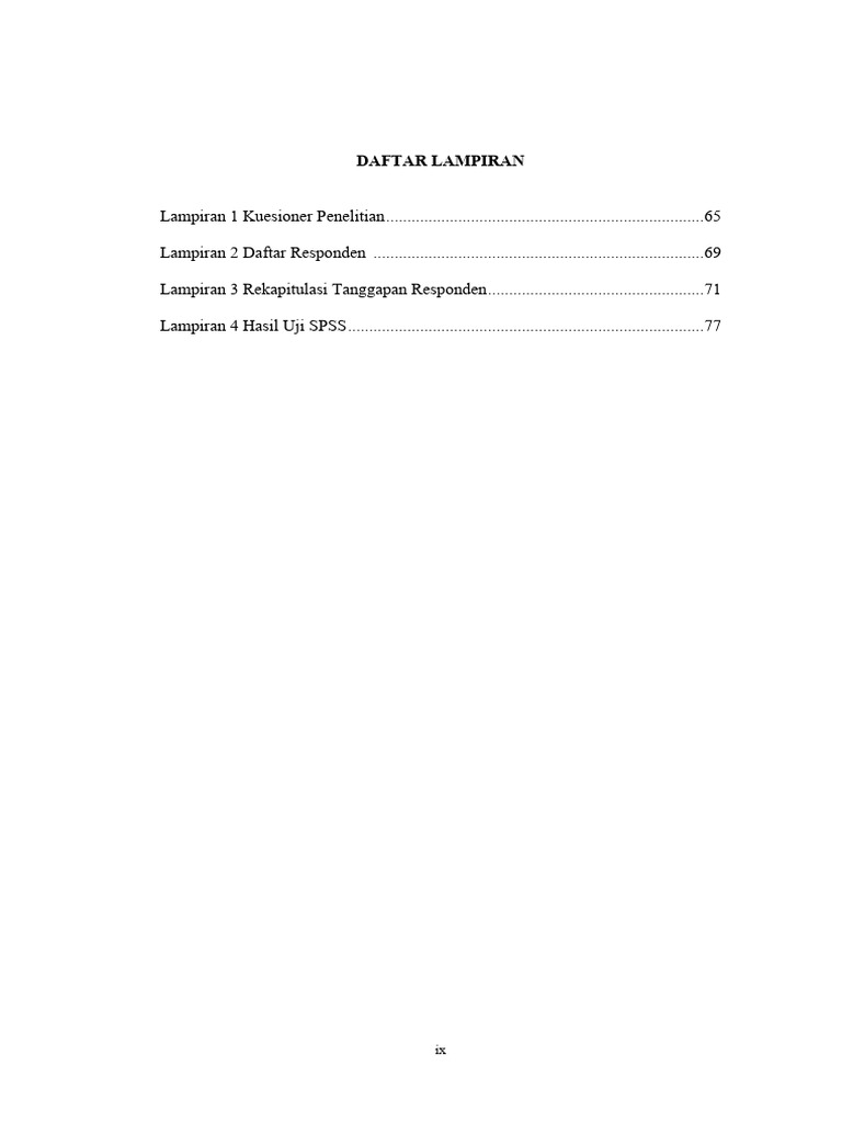 Daftar Lampiran | PDF