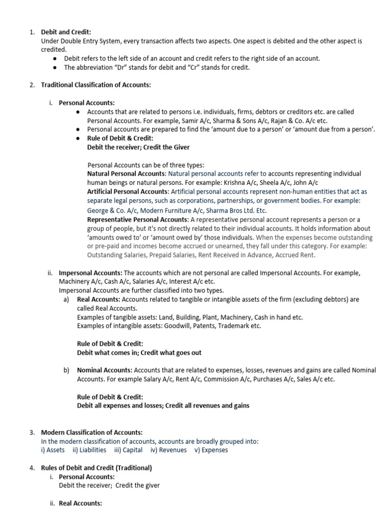 Classification of Accounts | PDF | Debits And Credits | Business