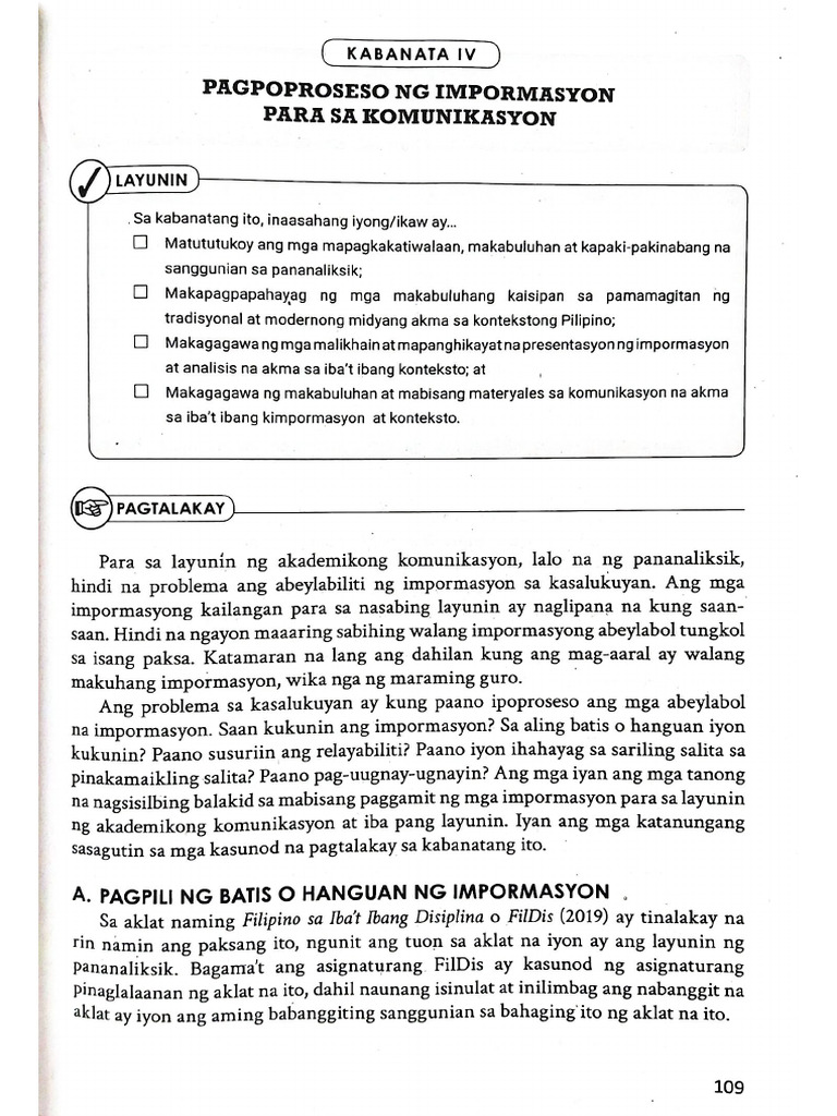 Kabanata 4 Pagpoproseso NG Impormasyon para Sa Komunikasyon | PDF
