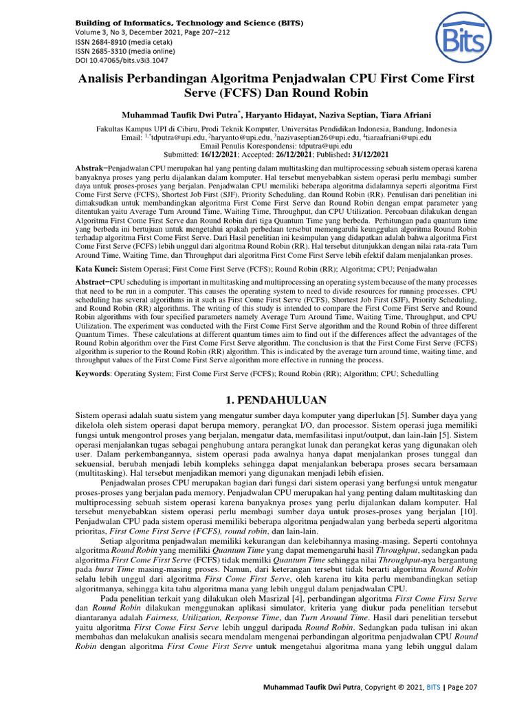 Analisis Perbandingan Algoritma Penjadwa | PDF