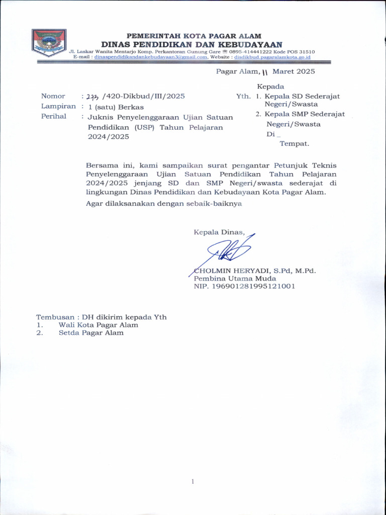 Revisi Juknis Penyelenggaraan Usp Tahun 2024-2025 | PDF