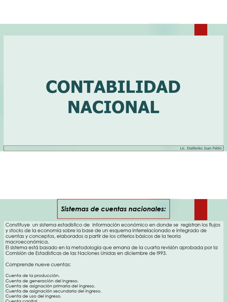 Contabilidad Nacional - (1) | PDF | Producto Interno Bruto | Inversiones