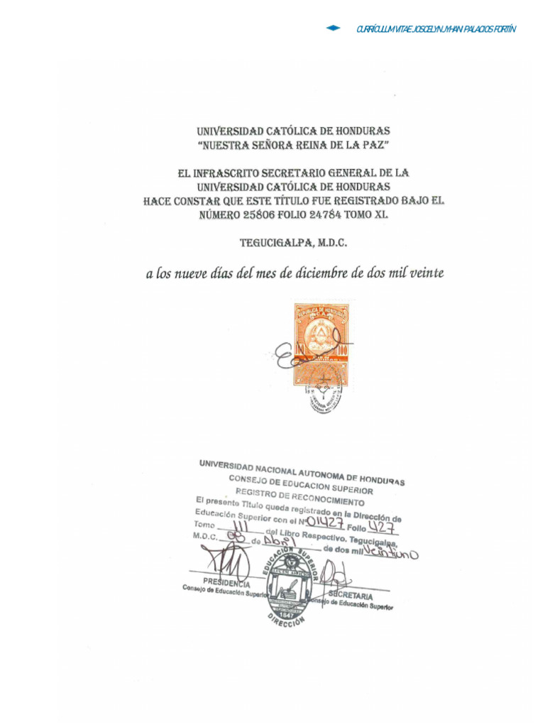 Titulo de Profesion Reverso | PDF