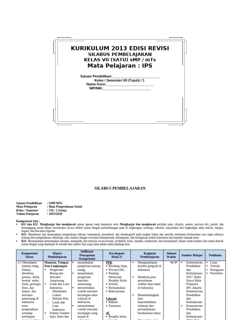 Silabus Pembelajaran | PDF
