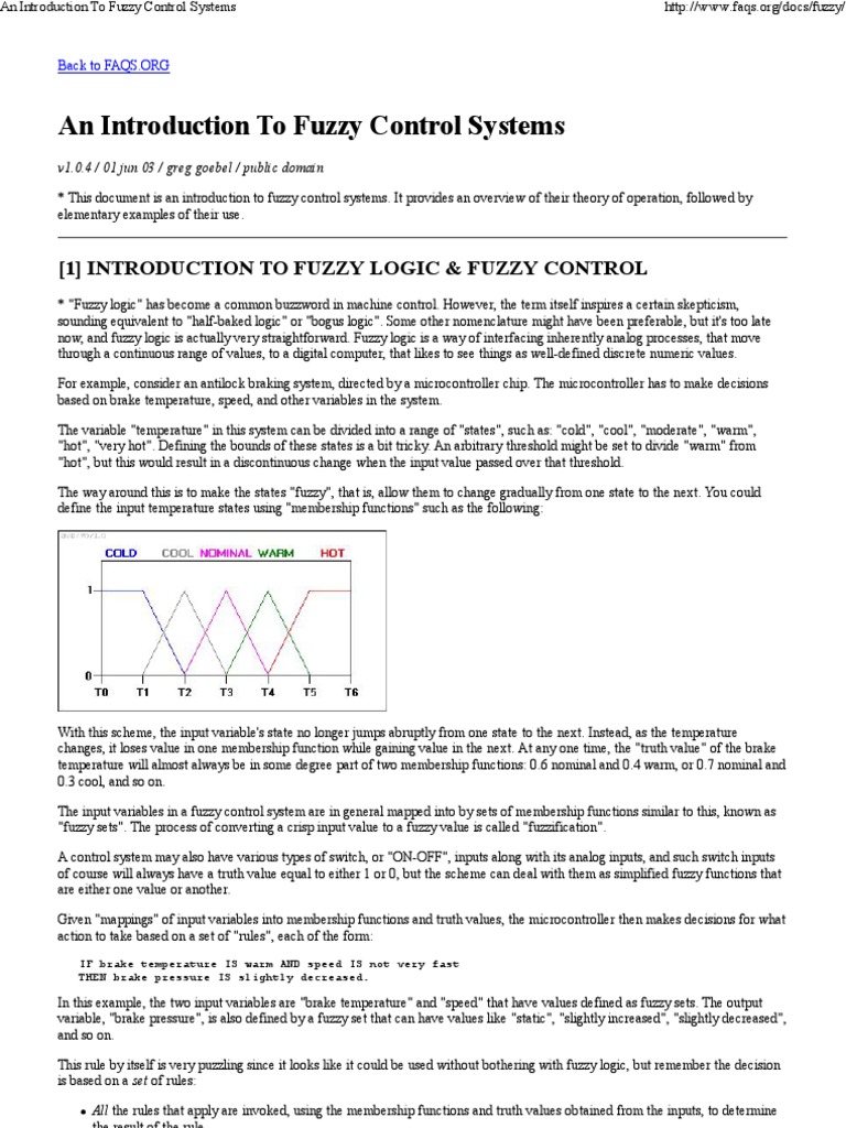 An Introduction To Fuzzy Control Systems | Download Free PDF | Fuzzy ...
