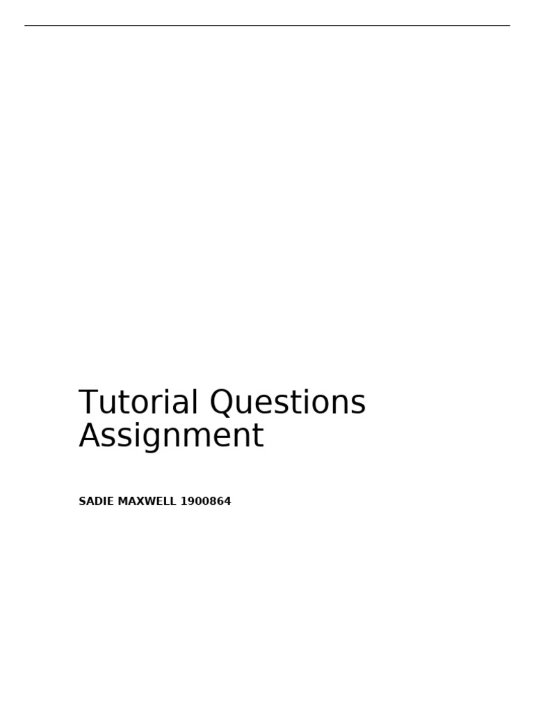 Tutorial Assigment Sadie Maxwell 1900864 | PDF | Law Of Agency ...