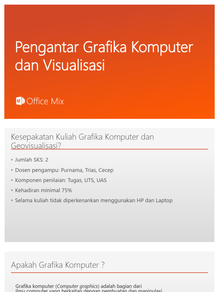 M1 Pengantar Grafika Komputer Dan Visualisasi | PDF