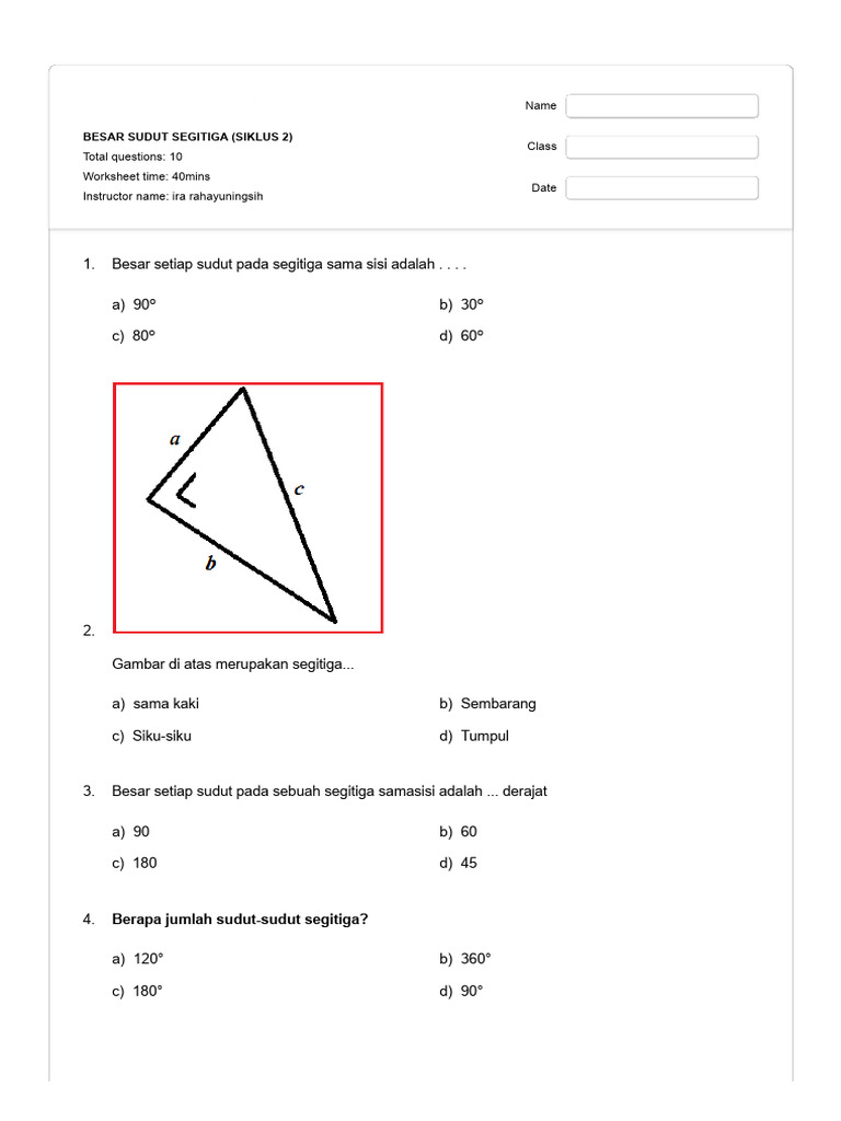 BESAR SUDUT SEGITIGA | PDF